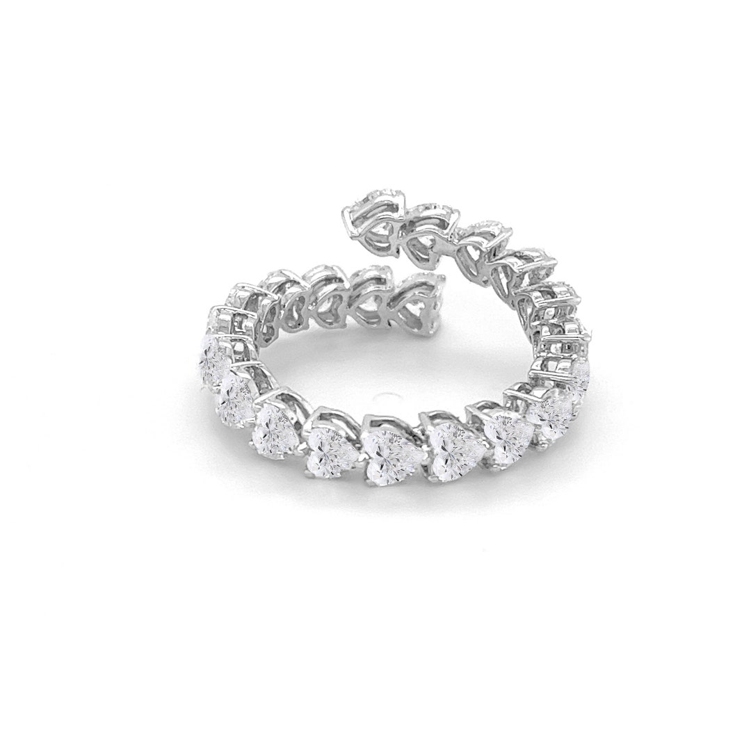 Diamond Coil Heart Ring, CVD Heart Shaped Lab-grown Diamonds, 14K Gold ...