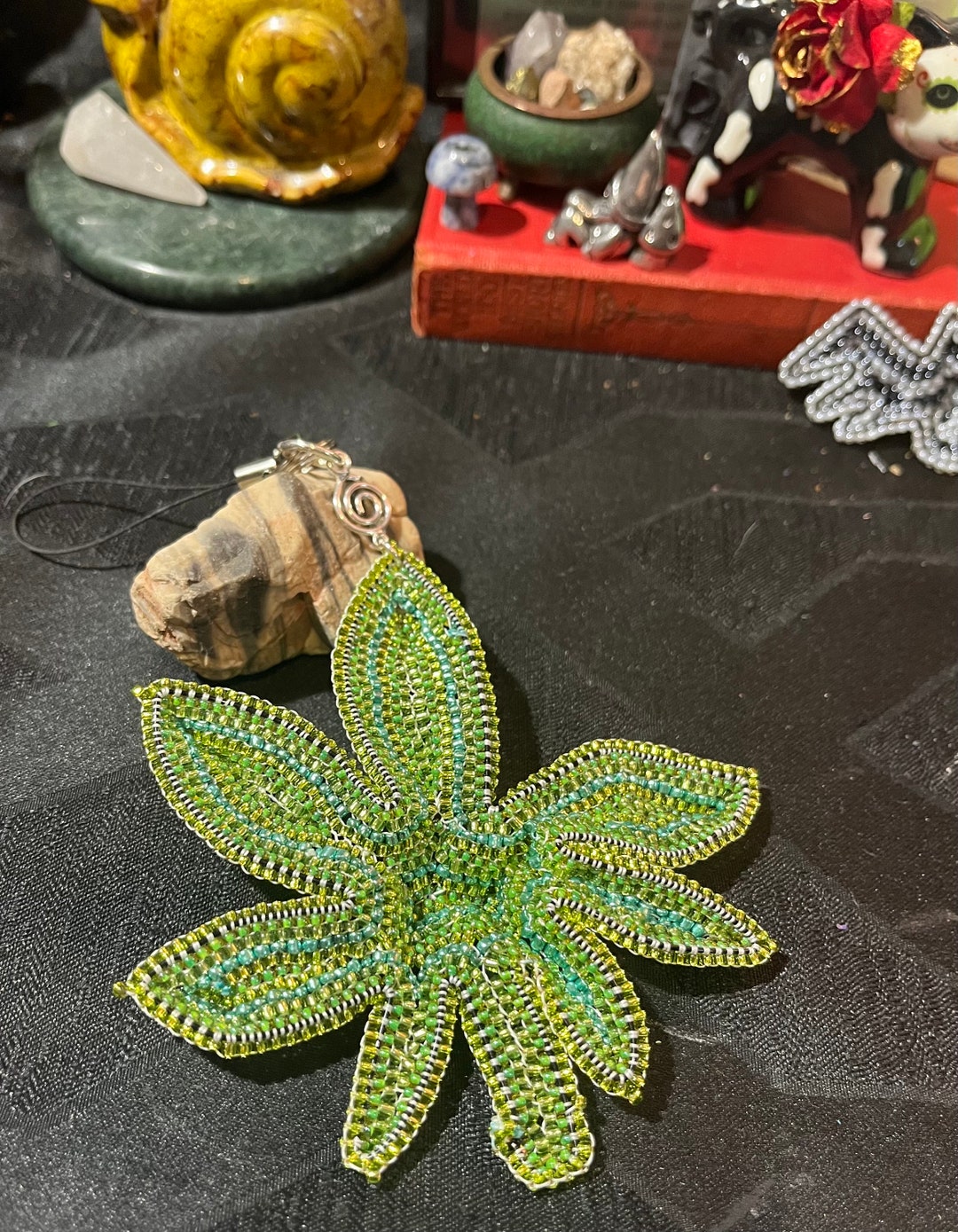 Hand Beaded/sewn Marijuana Leaf Home Decor - Etsy