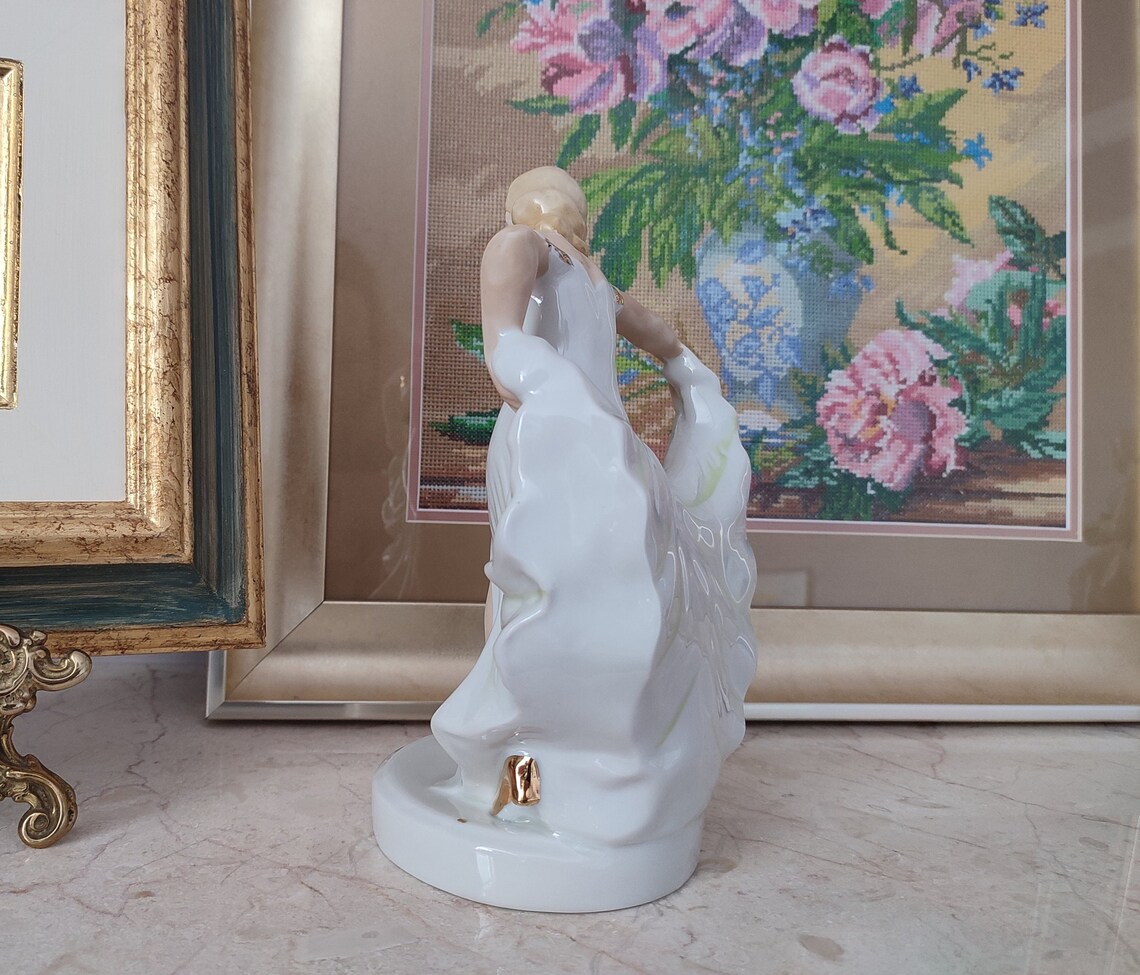 Rare Art Deco Vintage Porcelain Dancer Figurine, V.E.B Porzellanfiguren ...