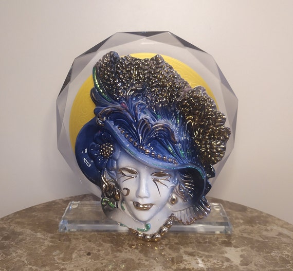 Vintage Original Handmade Porcelain Wall Venetian Mask | Etsy