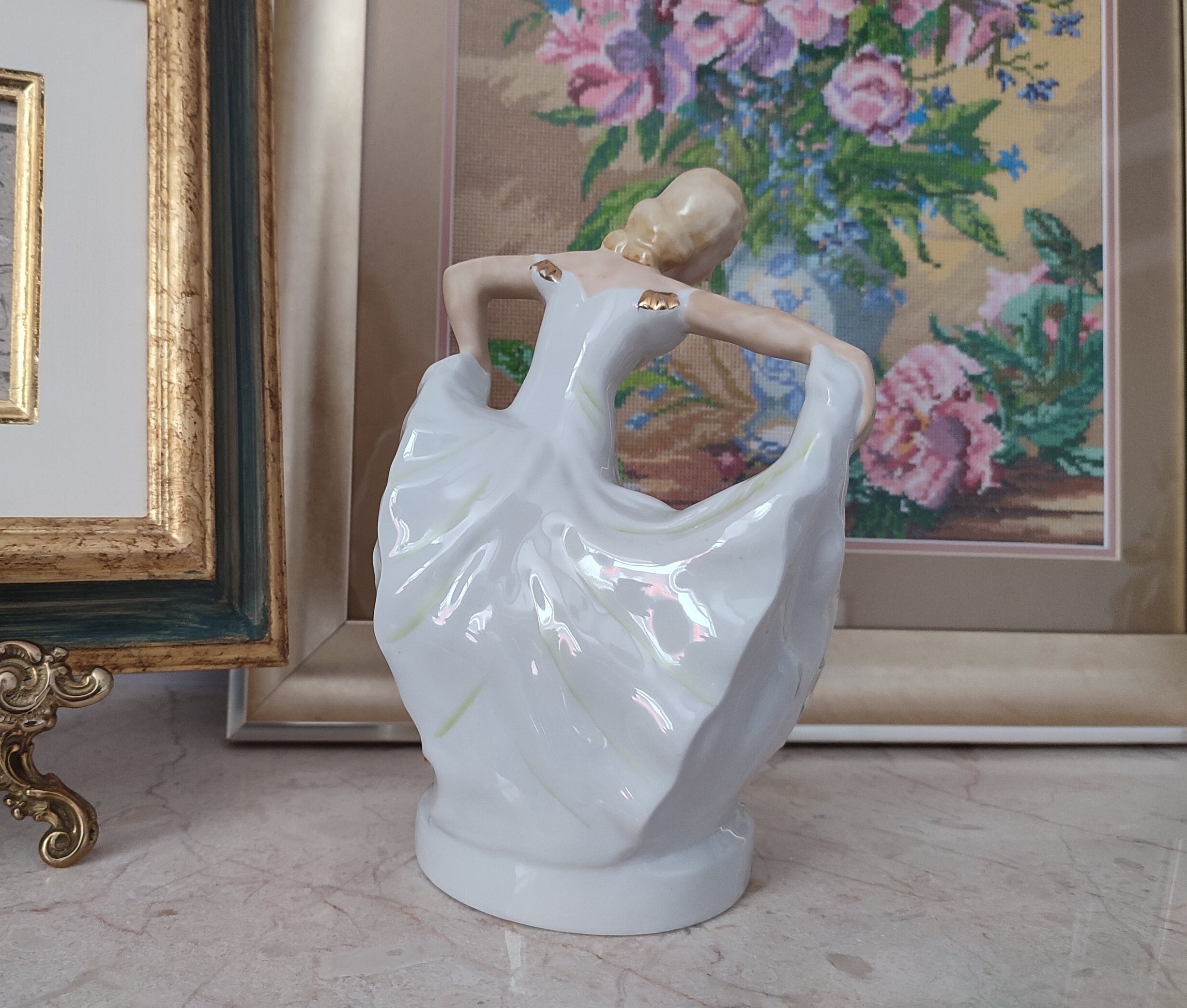 Rare Art Deco Vintage Porcelain Dancer Figurine, V.E.B Porzellanfiguren ...