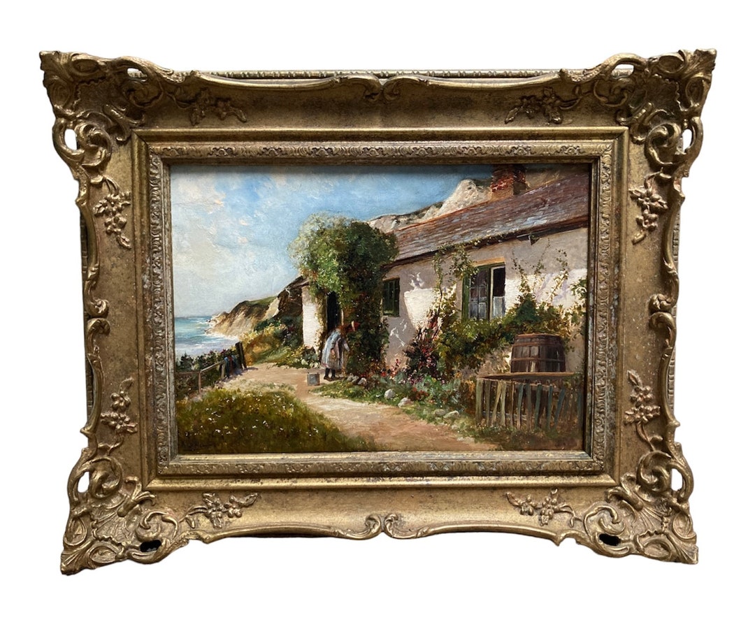 Coastal Cottage Alfred J. Hewin Beautiful Signed Antique - Etsy