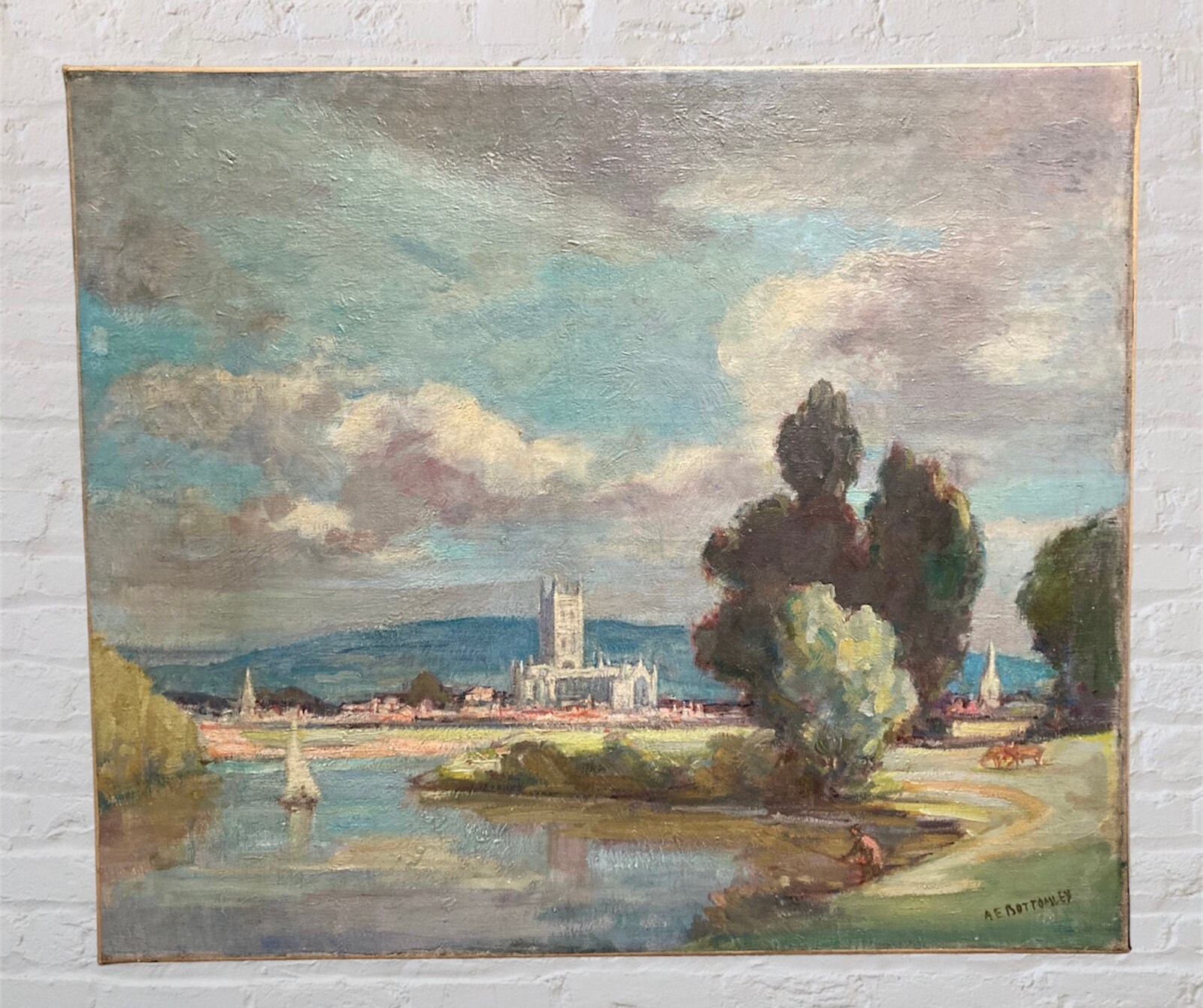 River by the Church | Signed, A. E. Bottomley (1873-1950 ...