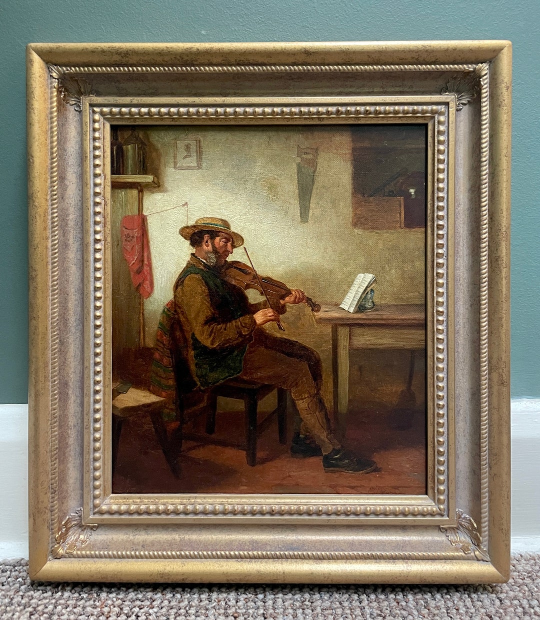 Man & Fiddle | by Edward Deanes (c.1860-1912) | British Antique Oil ...