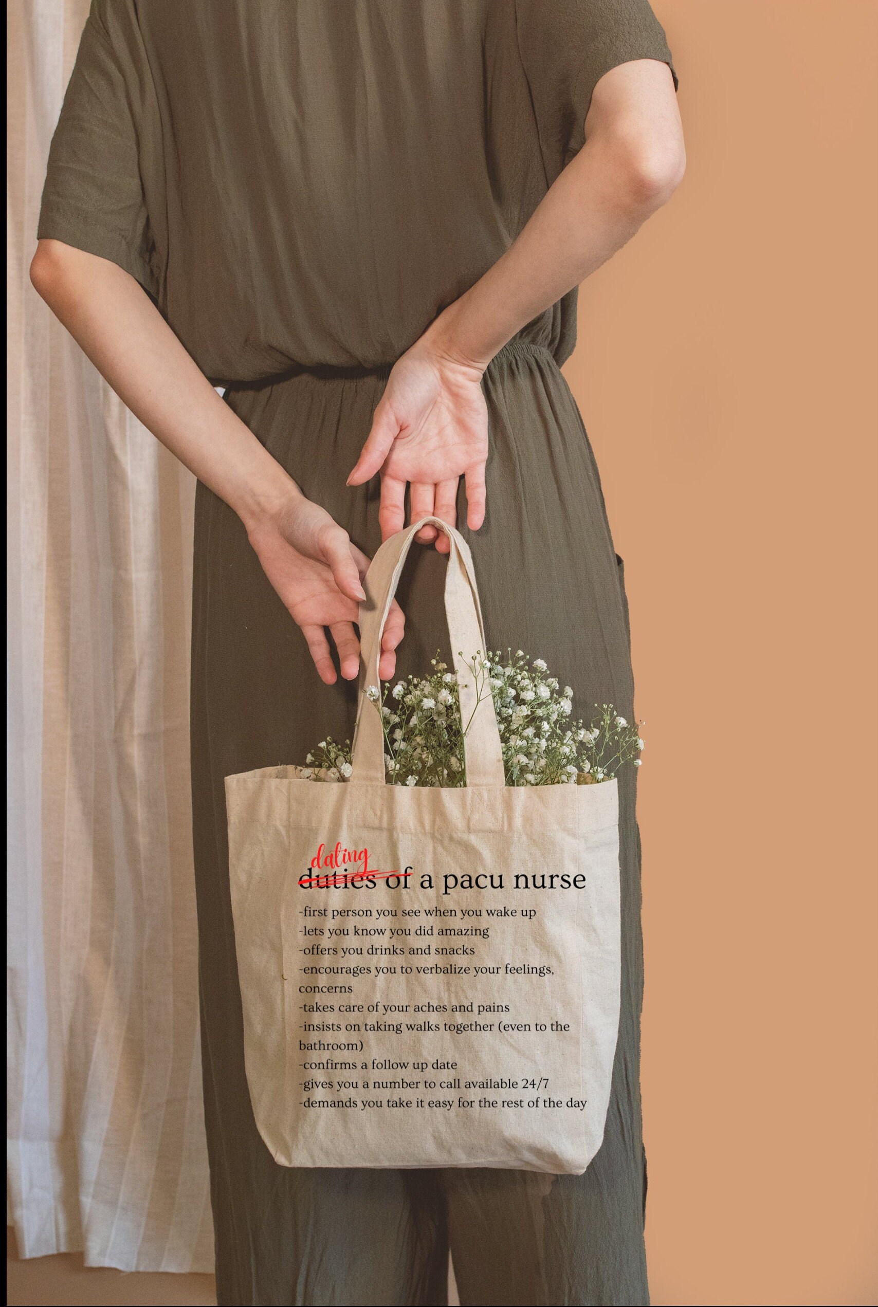 PACU Recovery Nurse Canvas Tote Bag Same Day Surgery Nurse - Etsy