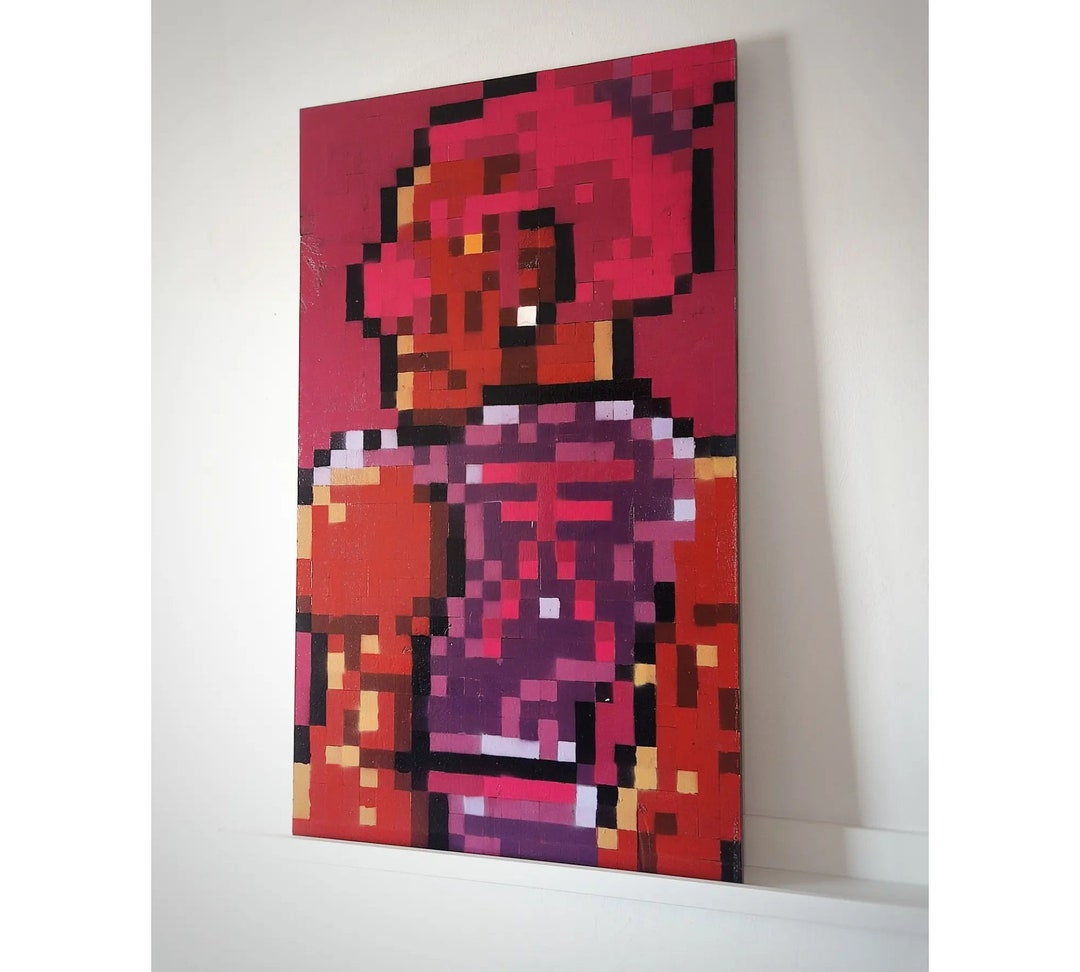 Street Fighter Akuma Pixelart Painting 100x60 - Etsy