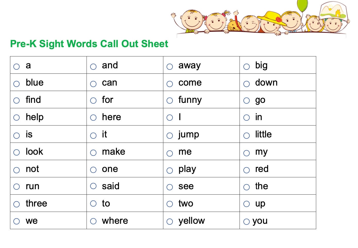 Pre-k Sight Words Bingo, Flash Cards, Printables, 20 Pages, Dolch Sight ...