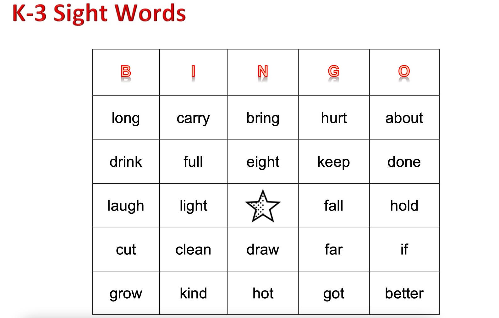 K-3, Third Grade Sight Words Bingo, Flash Cards, Printables, 20 Pages ...