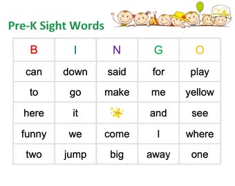 Kindergarten Sight Words Bingo Flash Cards Printables 20 - Etsy