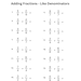 Adding Fractions With Like Denominators, Printable Fractions Worksheets ...