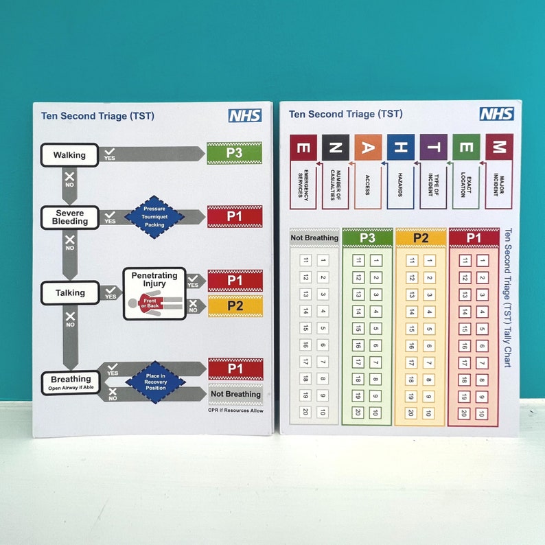 NHS '10 Second Triage' Cards 10 Pack of A6 Police, Firefighter ...