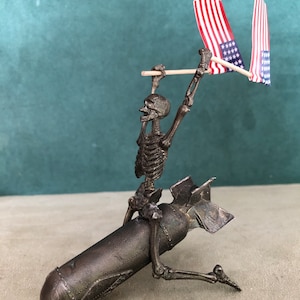 WWII Skeleton Riding Falling Bomb, Solid Fine Pewter - Etsy