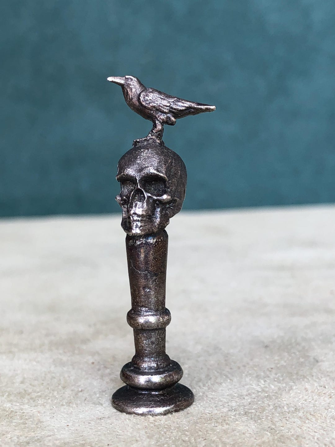 Mini Skull With Raven Pipe Tamper, Solid Fine Pewter - Etsy