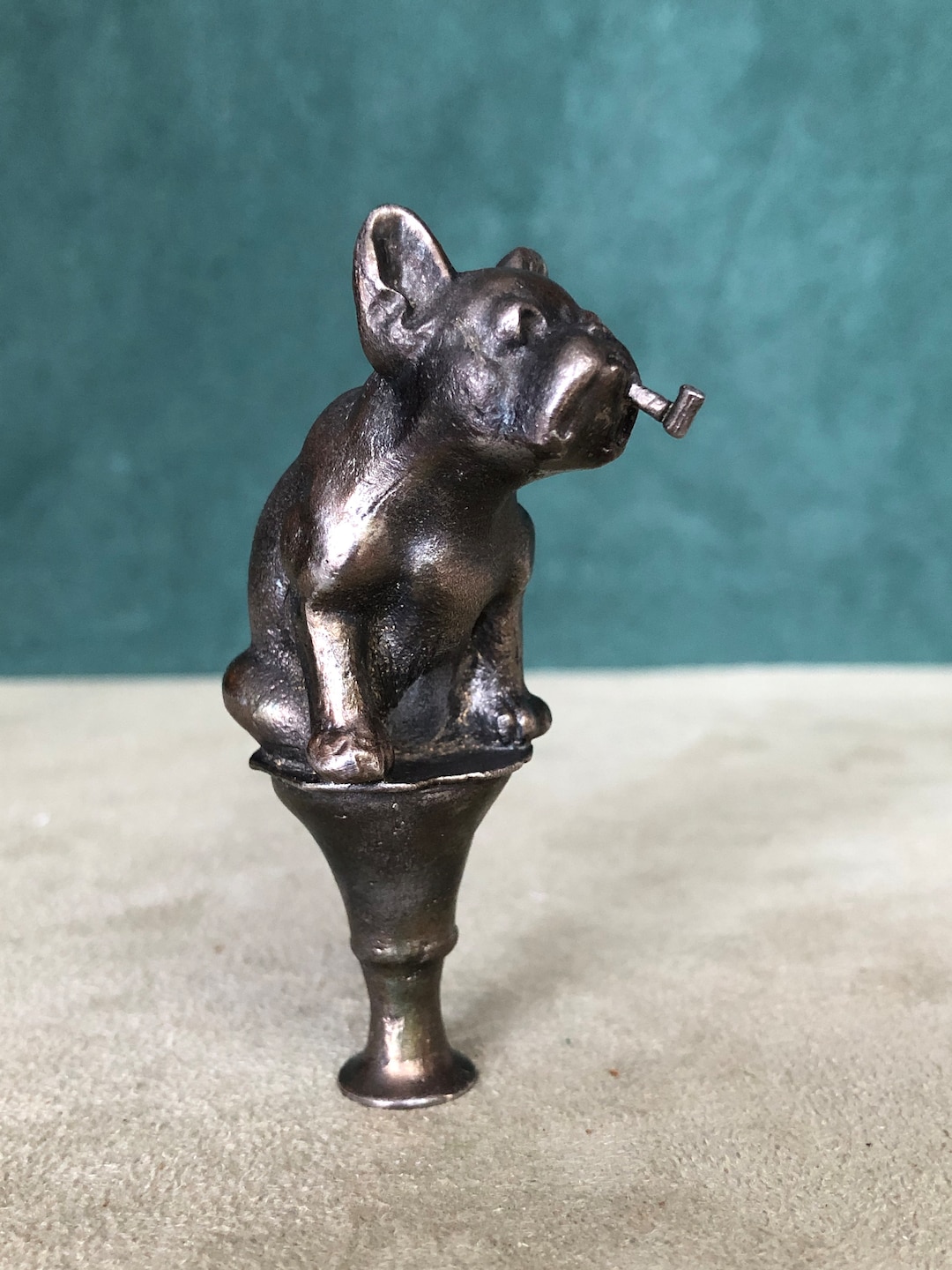 Boston Terrier/french Bull Dog With Pipe Pipe Tamper, Solid Fine Pewter ...