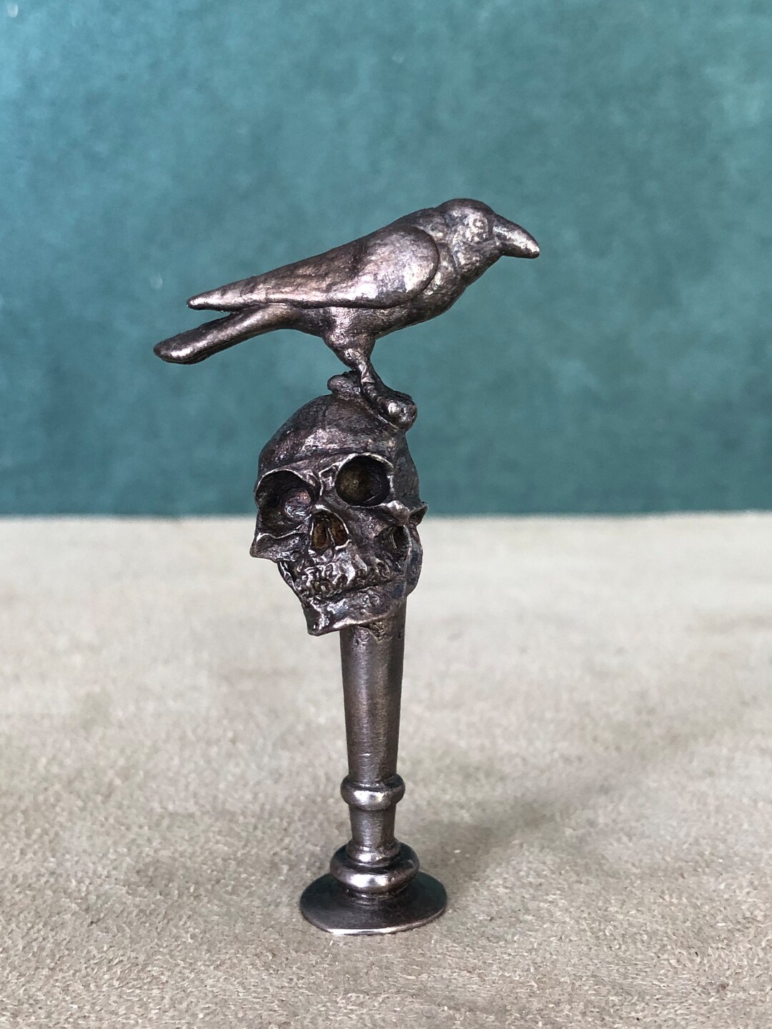 Raven on Strange Skull Pipe Tamper, Solid Fine Pewter - Etsy
