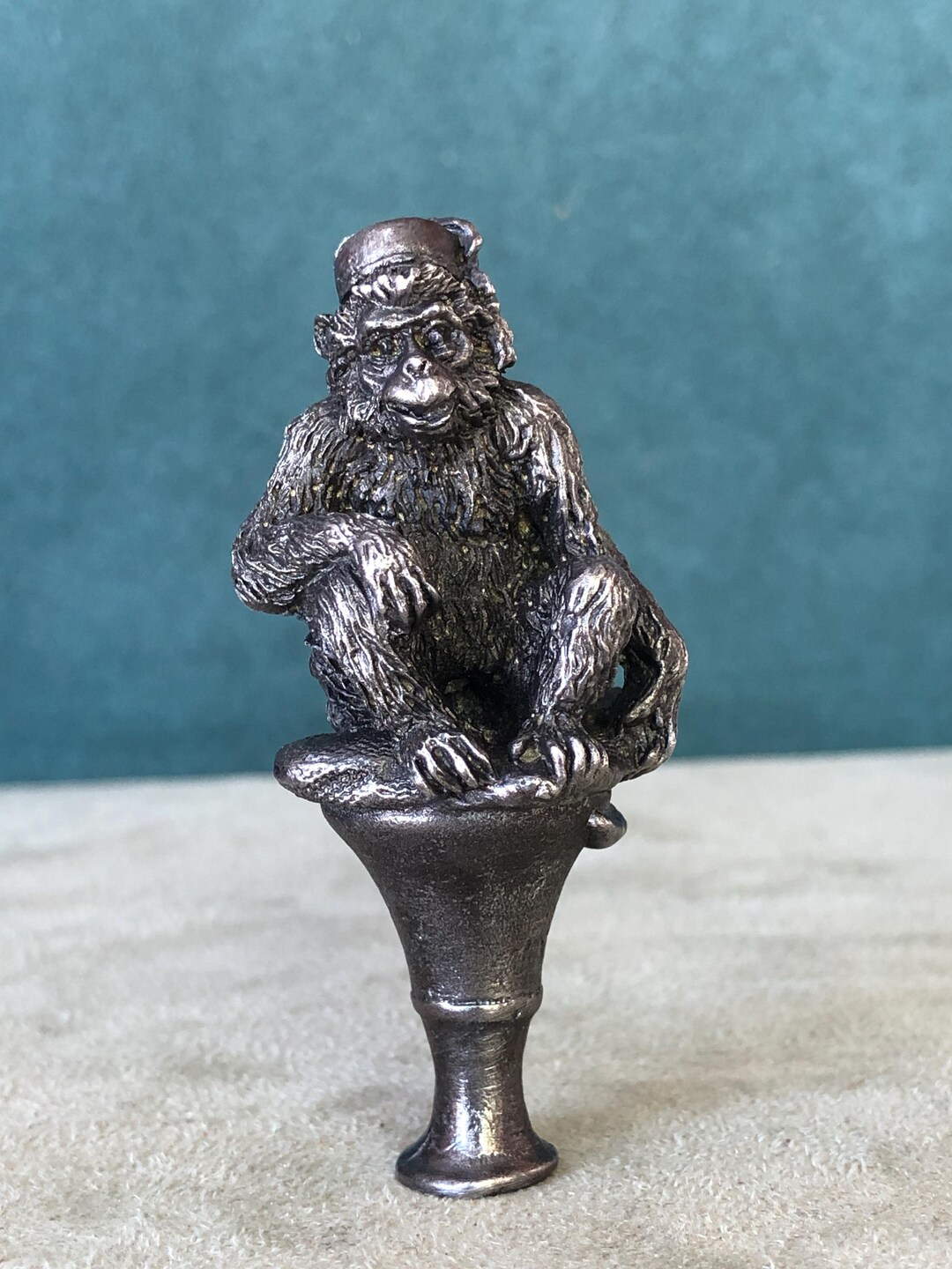 Monkey Wearing A Fez Cap Pipe Tamper, Solid Fine Pewter - Etsy