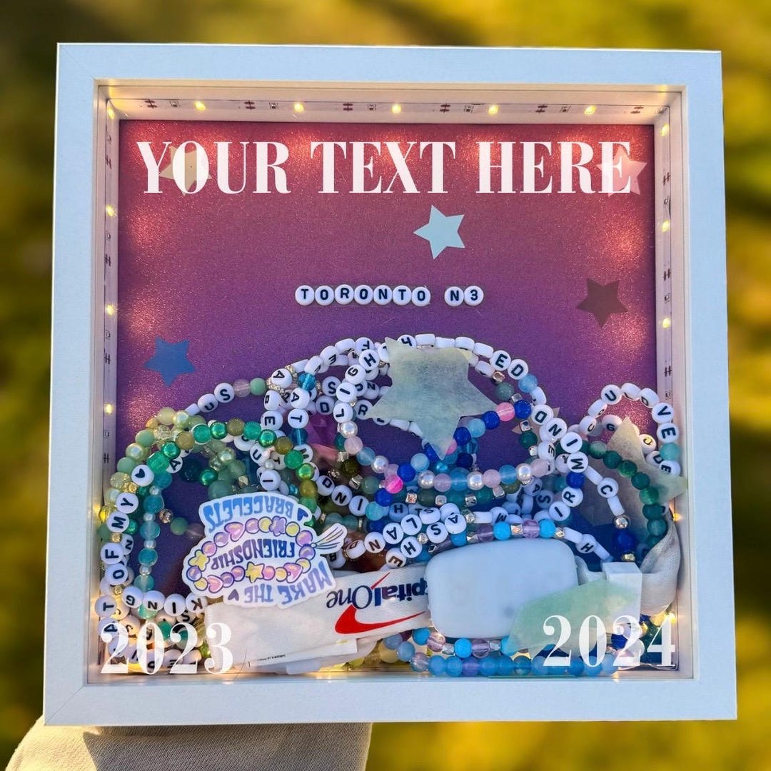 Personalized Friendship Bracelet Shadowbox: Concert Memorabilia Display ...