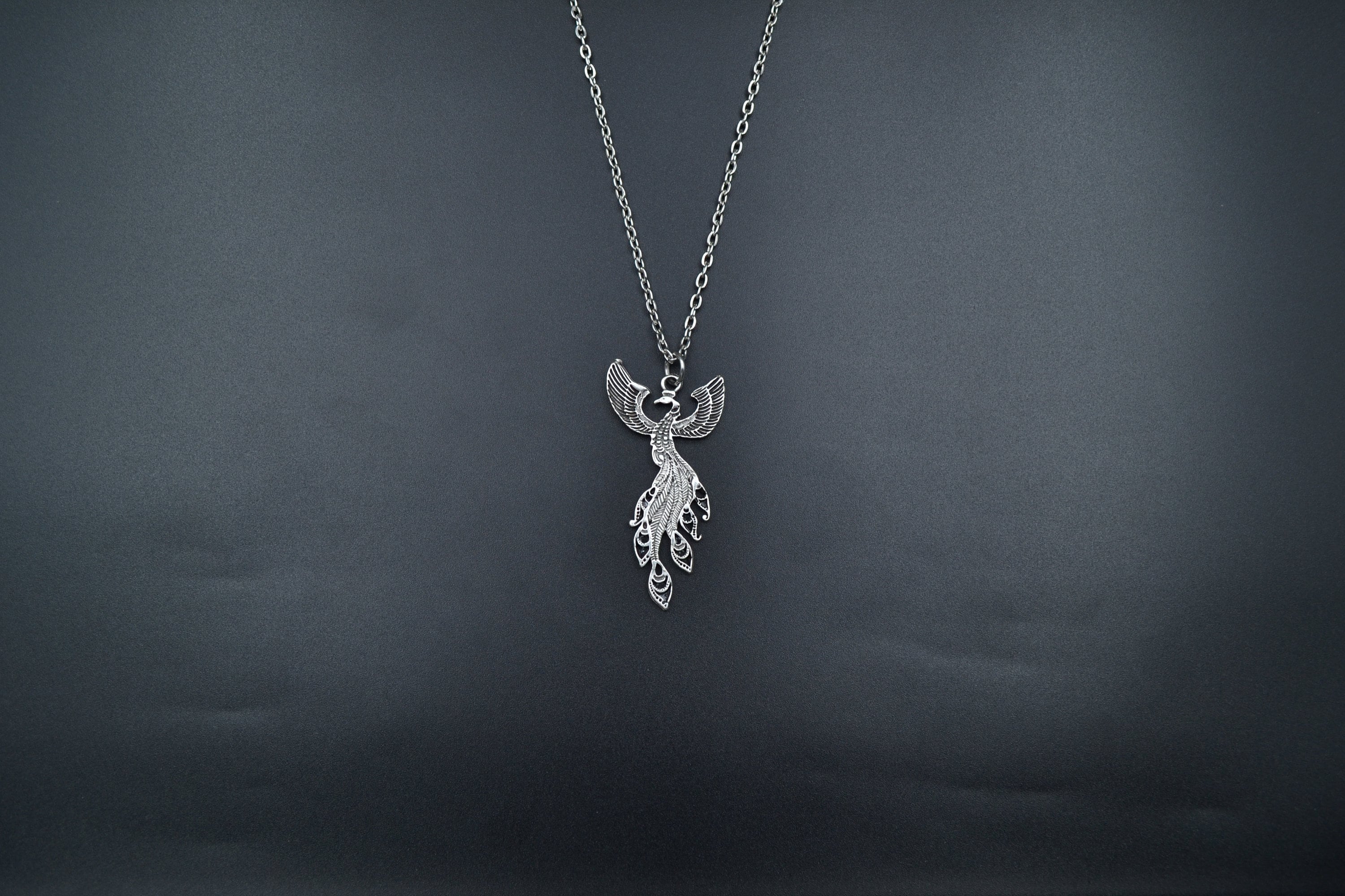 Phoenix Men Women Necklace, Phoenix Necklace, Bird Necklace, Phoenix ...