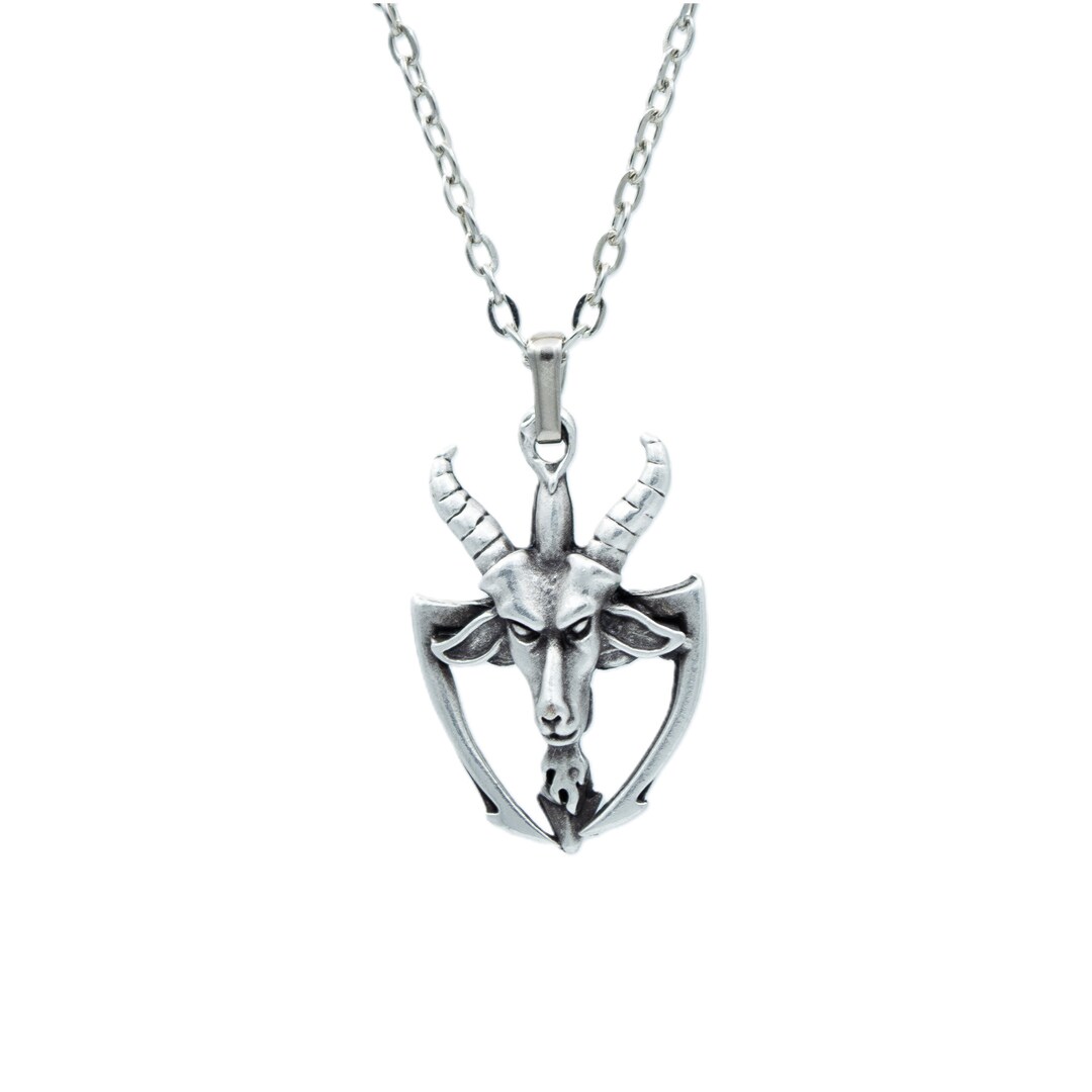 Baphomet Goat Headed Necklace - Man Women Silver Necklace ...