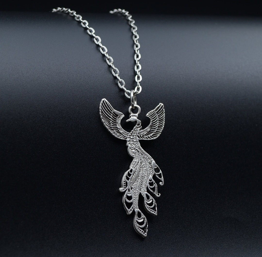 Phoenix Men Women Necklace, Phoenix Necklace, Bird Necklace, Phoenix ...
