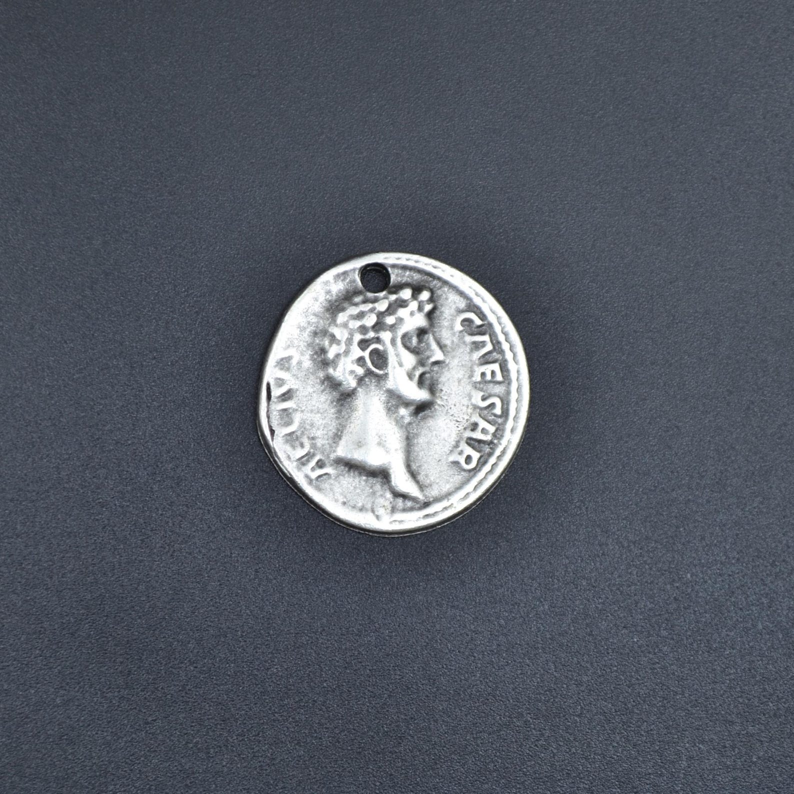 Lucius Aelius Caesar Rome Coin Man Women Silver Necklace Personalizable ...