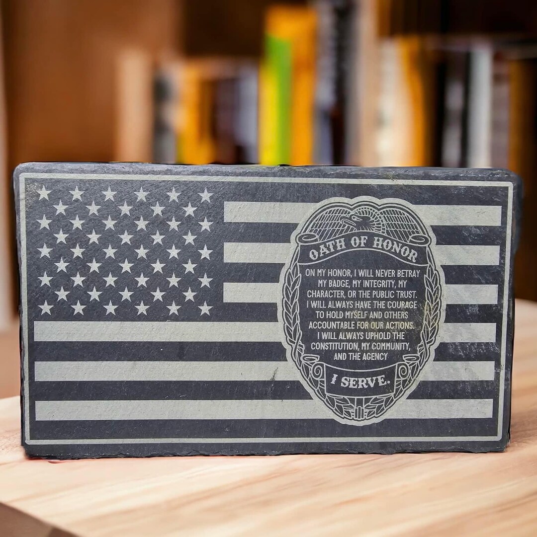 Police Oath of Honor Flag, Slate Plaque, Law Enforcement, Home Decor - Etsy