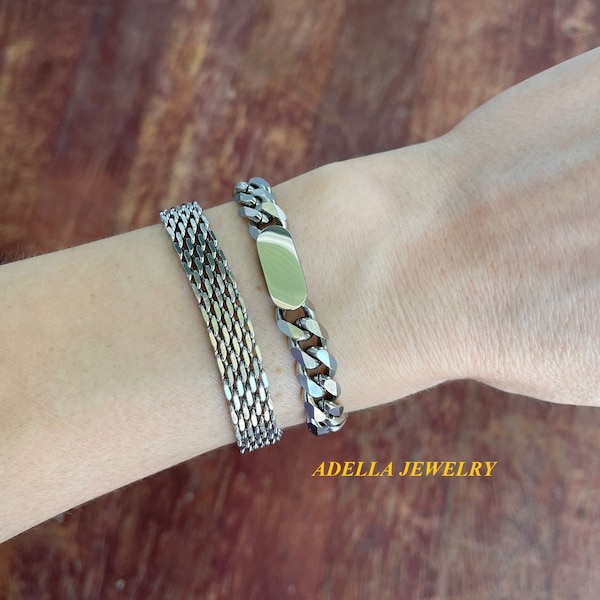 Waterproof Silver Bracelet Set - Etsy