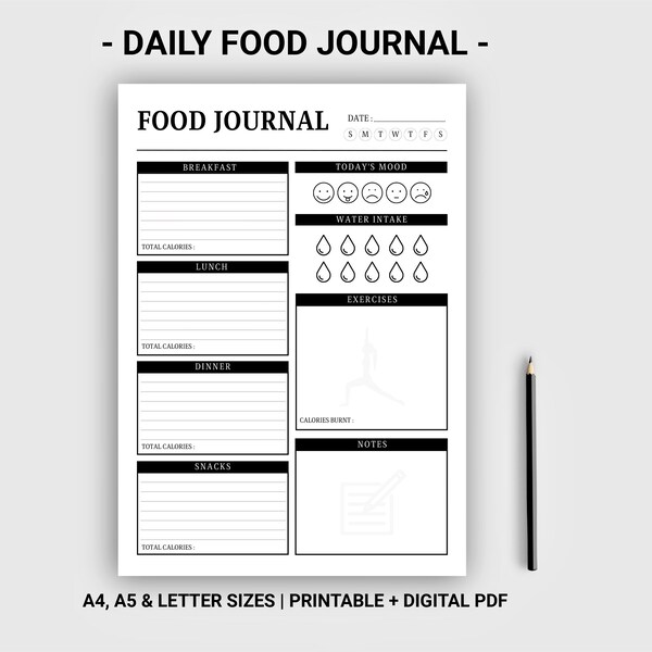 Food Journal - Etsy
