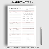 EDITABLE Babysitter Planner Fillable Editable Nanny Binder Nanny Guide ...