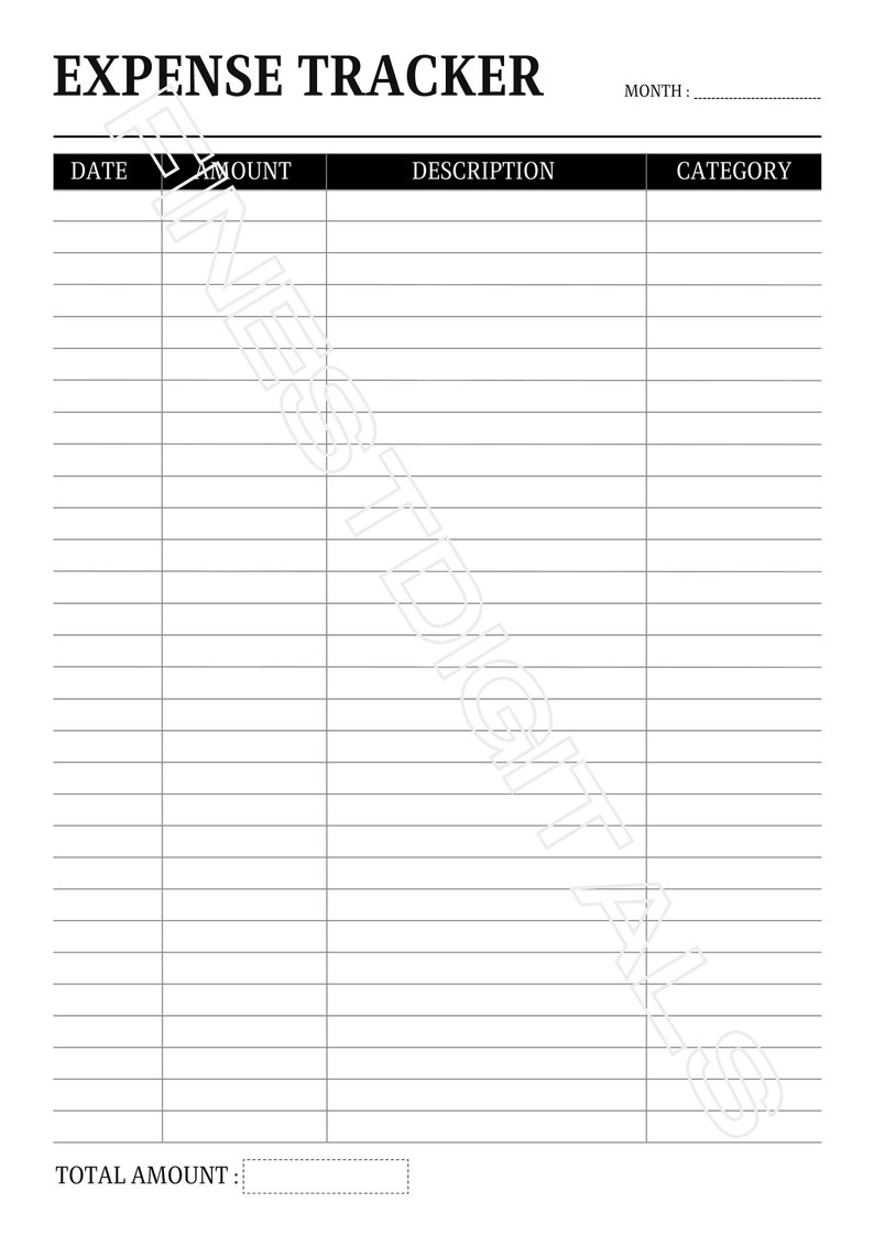 Expense Tracker Printable Digital Spending Tracker Expense Report ...