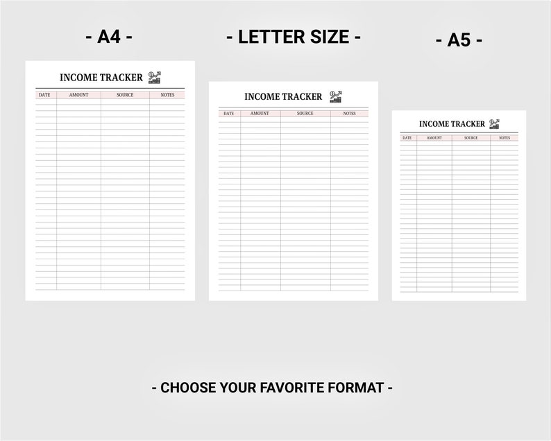 Income Tracker Printable Digital Income Statement Income Planner ...