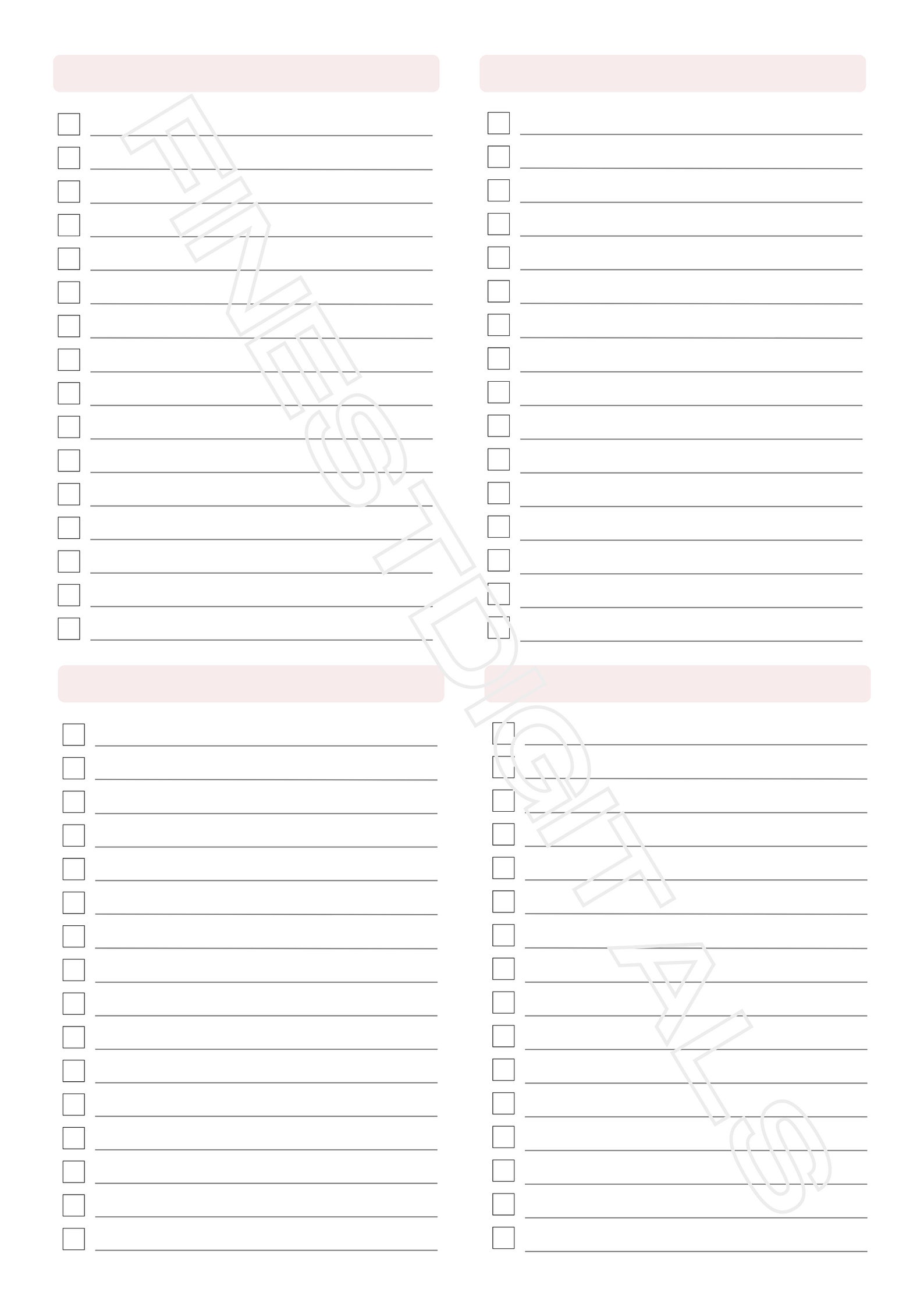 Blank Checklist Printable Digital Weekly to Do List Daily to Do ...