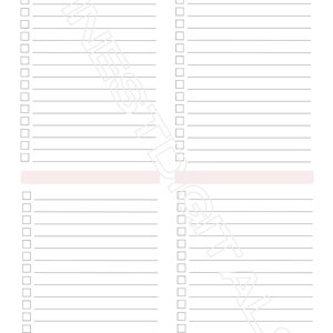 Blank Checklist Printable Digital Weekly to Do List Daily to Do ...