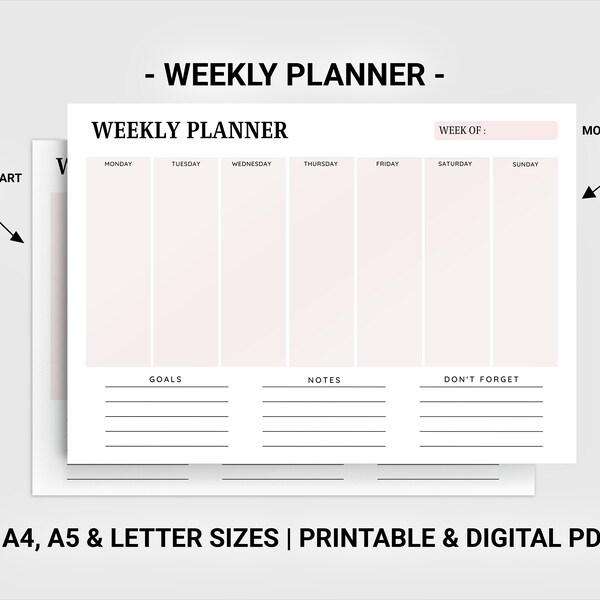 Weekly Planner Pad - Etsy