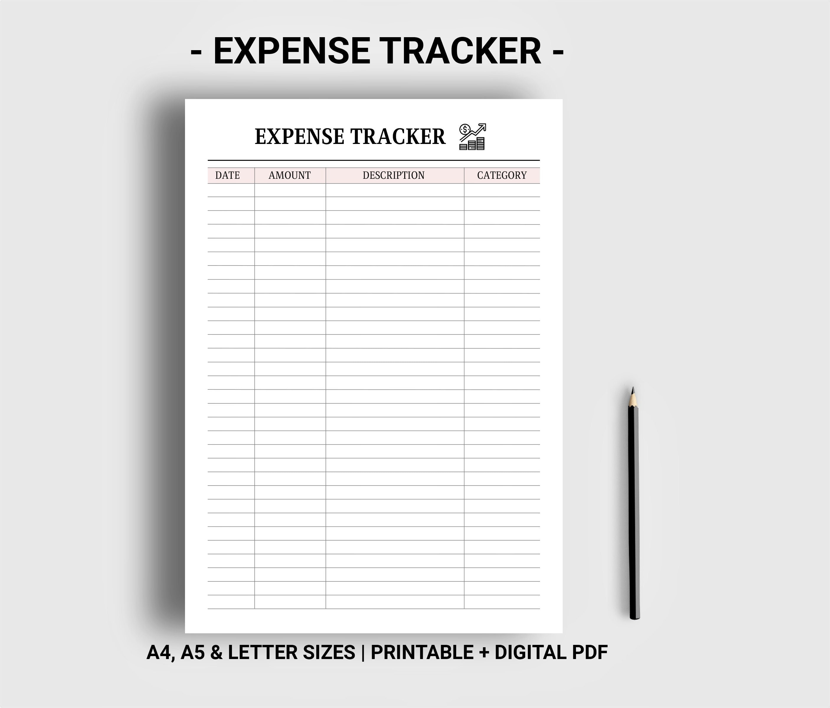 Expense Tracker Printable Digital Spending Tracker Budget Template - Etsy