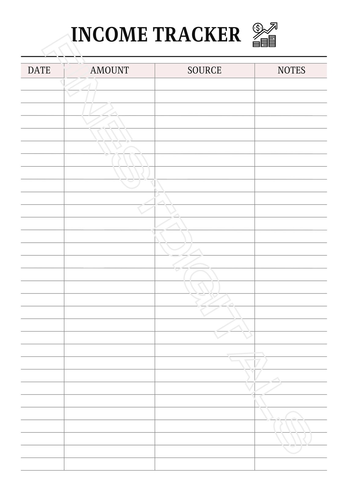 Income Tracker Printable Digital Income Statement Income Planner ...