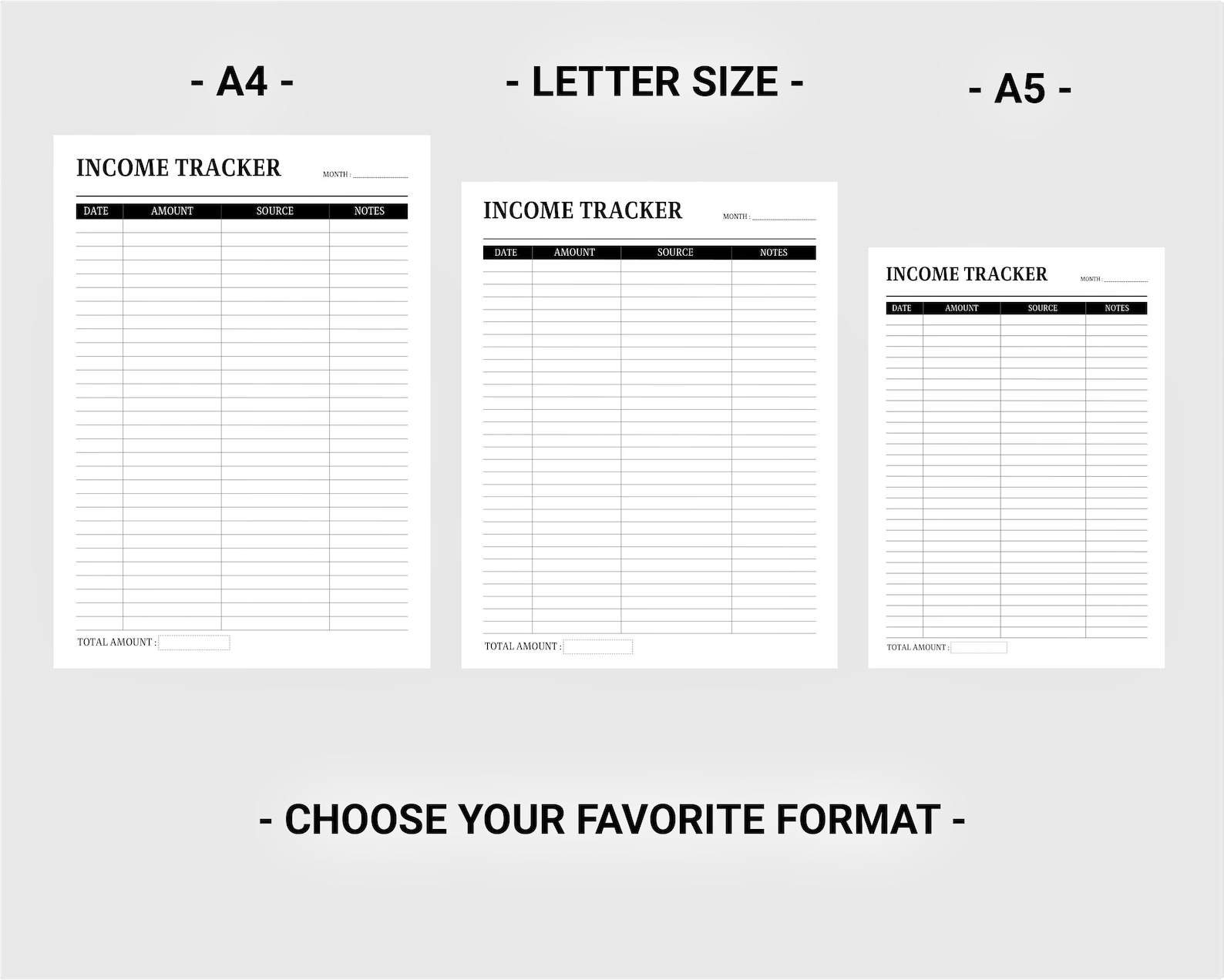Income Tracker Printable Digital Income Planner Income Statement ...