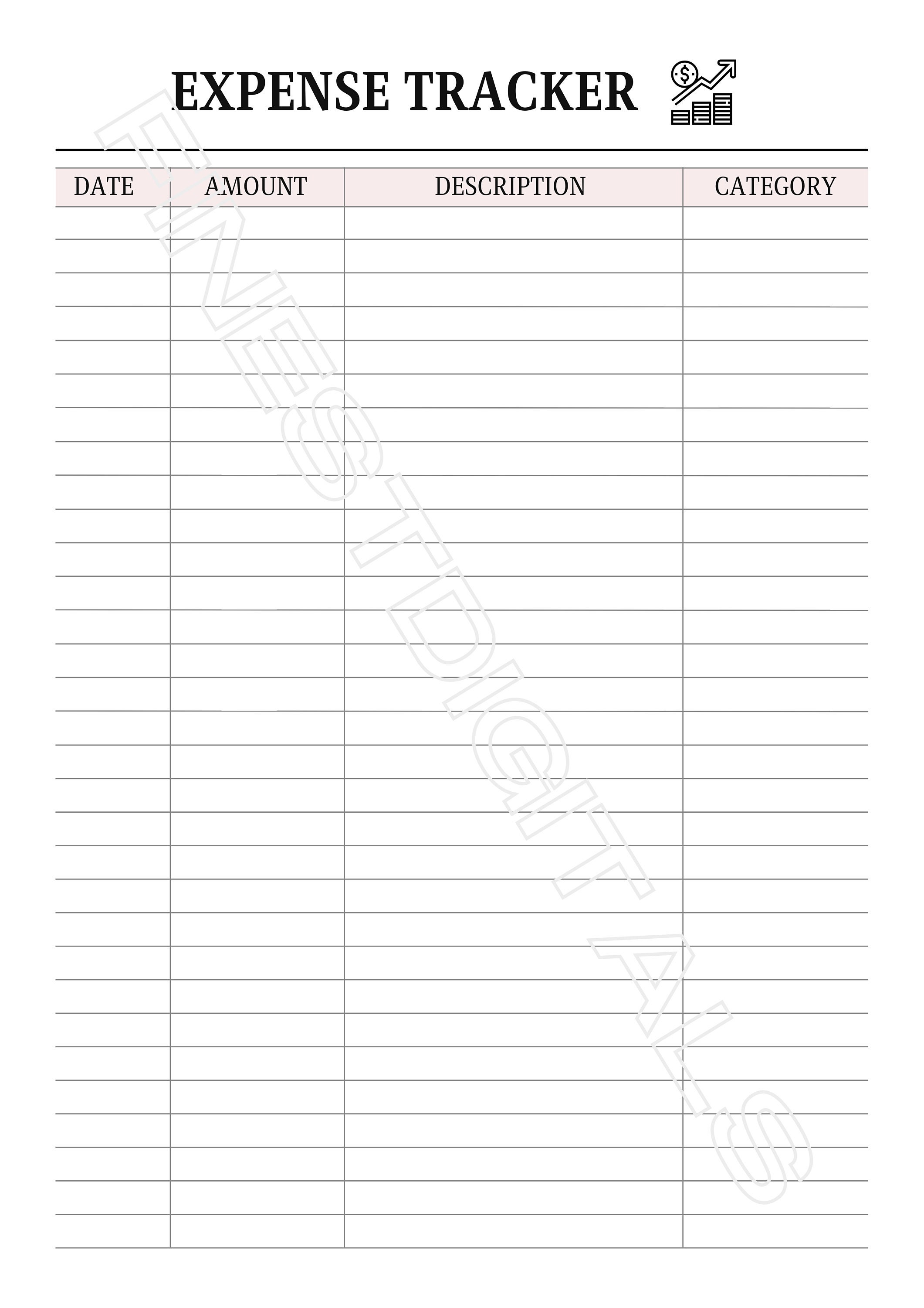 Income And Expense Tracker Printable Digital Spending Tracker Budget