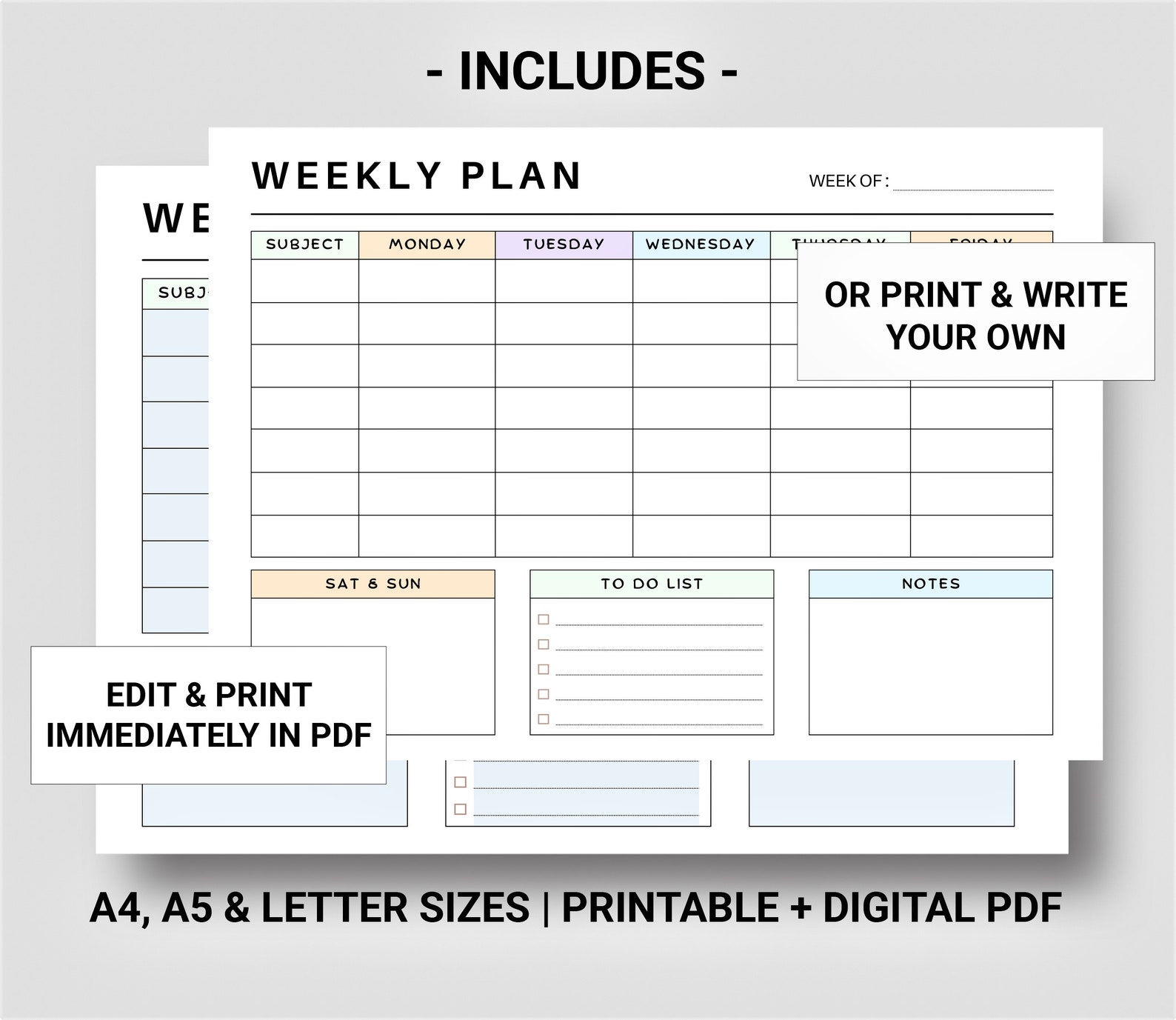 Editable Homeschool Schedule, Homeschool Planner Printable Digital ...