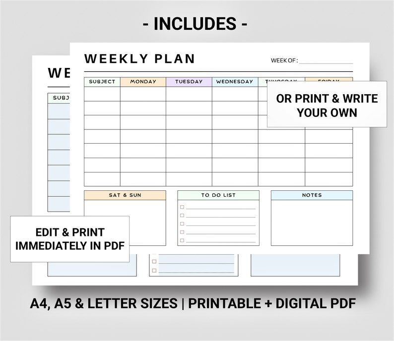 Editable Homeschool Schedule Homeschool Planner Printable - Etsy