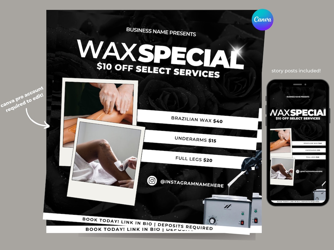 Estheticians Flyer, Waxer Flyer, Flyer for Estheticians, Waxing Flyers ...