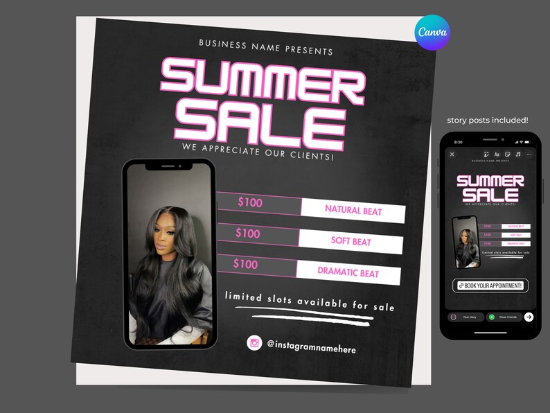 MUA Summer Sale Flyer Template, Makeup Artist Booking (digital Download ...