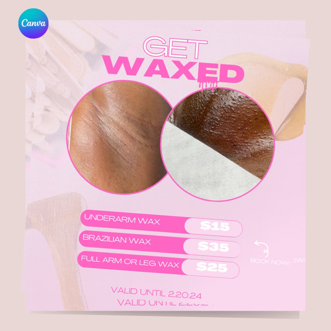 Editable Esthetician Flyer, Instagram Posts for Waxers, Wax Flyer ...
