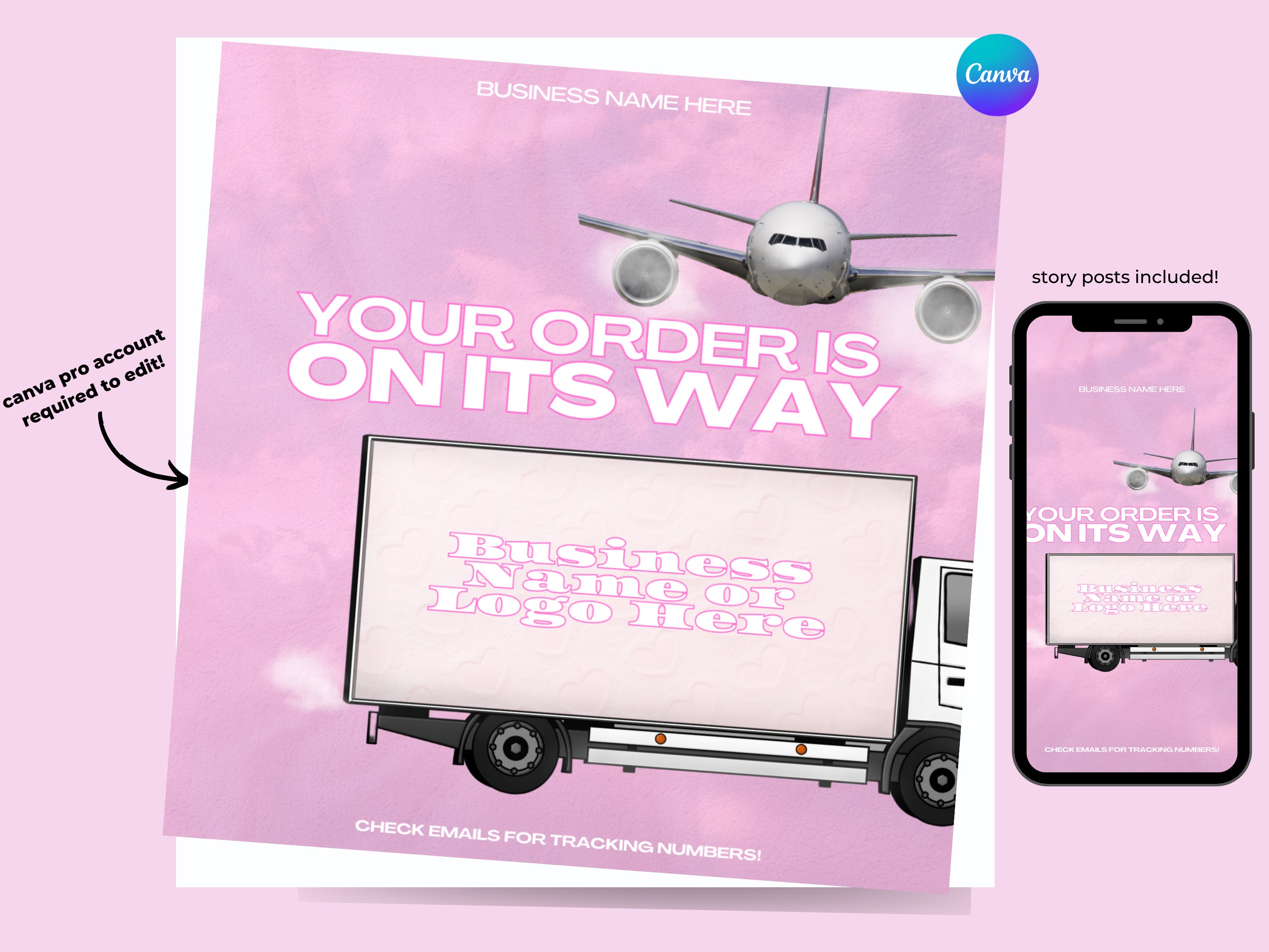 Orders Have Shipped Flyer, Orders on the Way Flyer, Clothing Brand ...