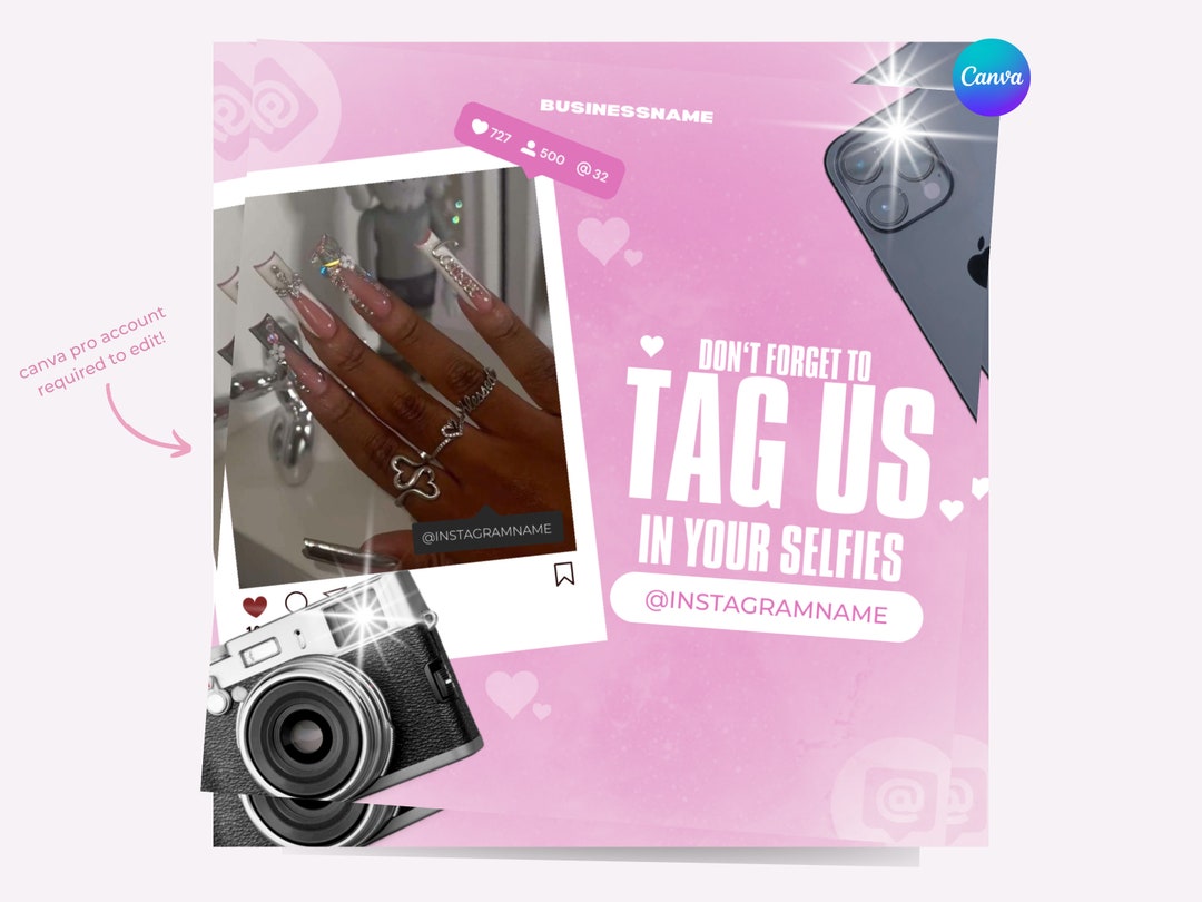 Editable Tag Us in Selfies Post, Canva Pro Flyer, Tag Us Flyer ...