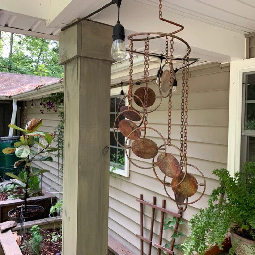 Double Earth Spiral: Copper-colored Metal Wind Spinner A - Etsy