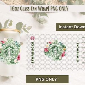 16oz Glass Can Wrap | Glass Can SVG | Png | Sublimation Designs | Glass ...