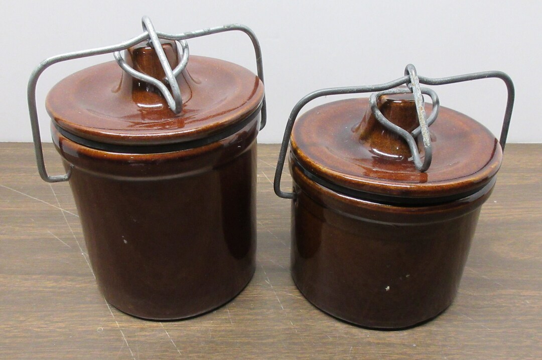 Two Vintage Locking Canisters - Etsy