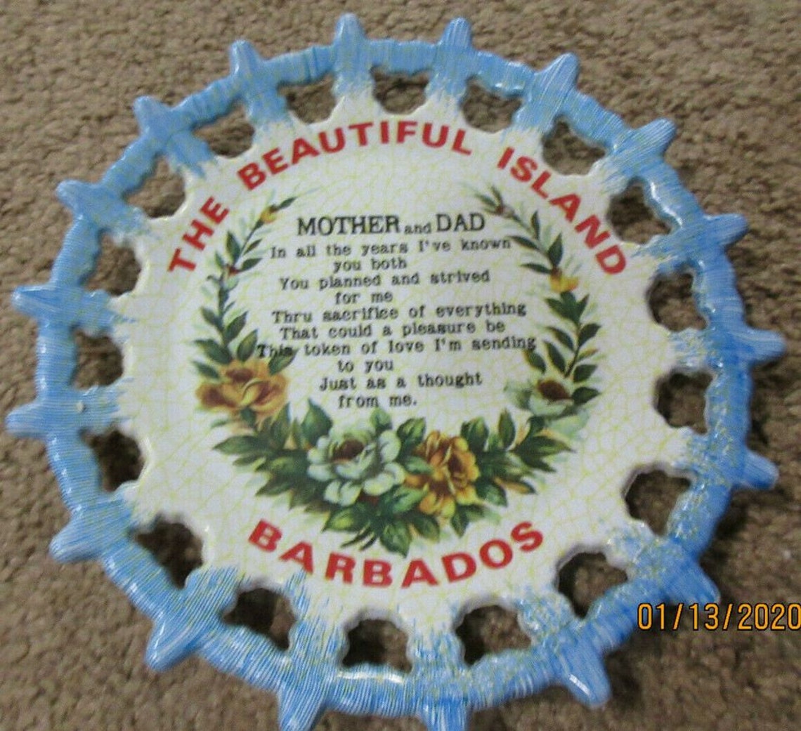 Collectible Plate: 8" the Beautiful Island Barbados - Etsy