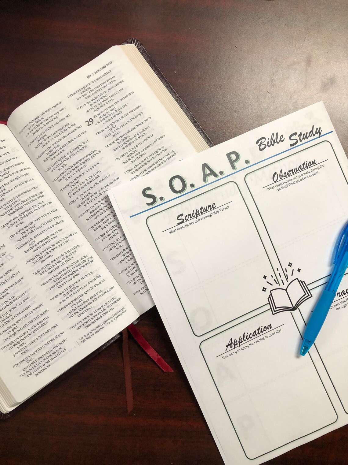 SOAP Bible Study Method Printable Templates - Etsy